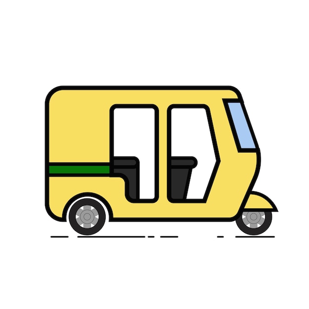 Vibrant Yellow Auto Rickshaw with Sleek Design | Jiffy Designs