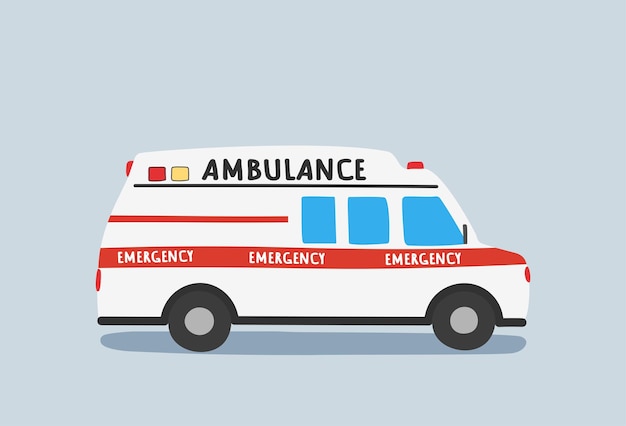 Vibrant Ambulance Vehicle with Emergency Signage and Lights | Jiffy Designs