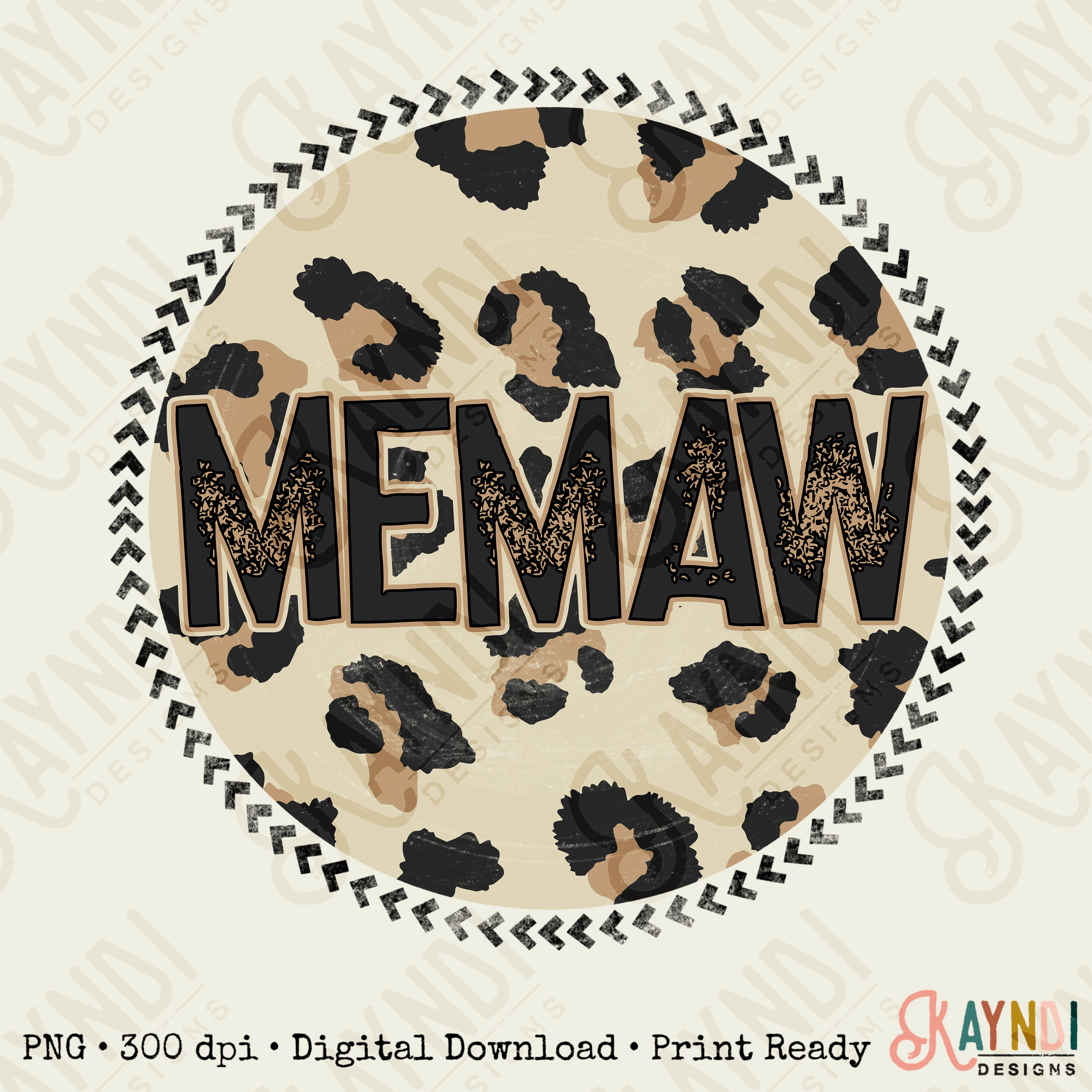 Memaw Sublimation Design PNG Digital Download Printable Leopard Mothers ...