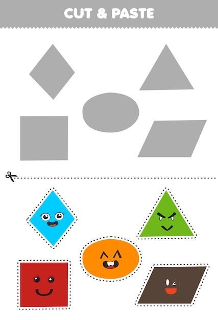 Charming Geometric Shapes Collection with Expressive Faces | Jiffy Designs