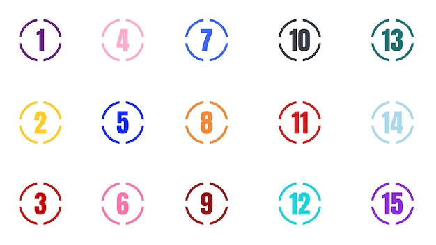 Vibrant Numbered Circles in Diverse Hues | Jiffy Designs