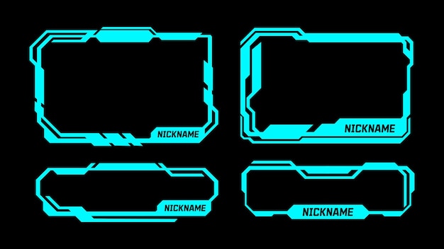 Futuristic Neon Frames with Customizable Nicknames | Jiffy Designs