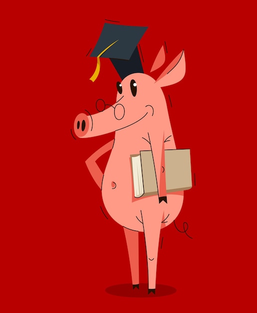 Scholarly Swine: Educated Pig in Graduation Cap | Jiffy Designs