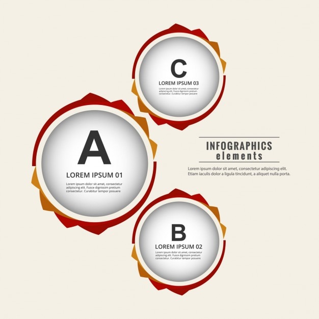Infographic Elements: Abstract Circular Frames with Text Placeholders ...