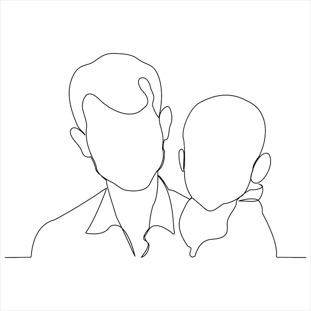 Minimal Silhouette Portrait of Two Figures | Jiffy Designs