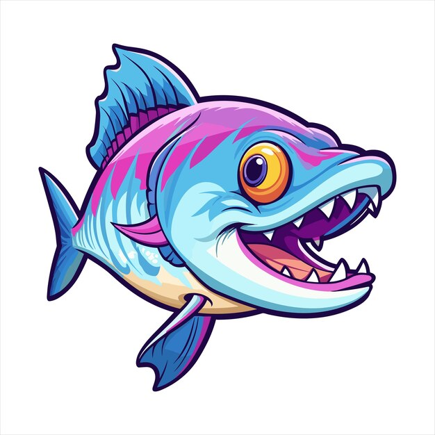 Vibrant and Ferocious Cartoon Piranha Fish | Jiffy Designs
