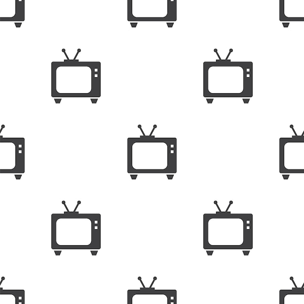 Vintage Television Sets Pattern in Monochrome Simplicity | Jiffy Designs