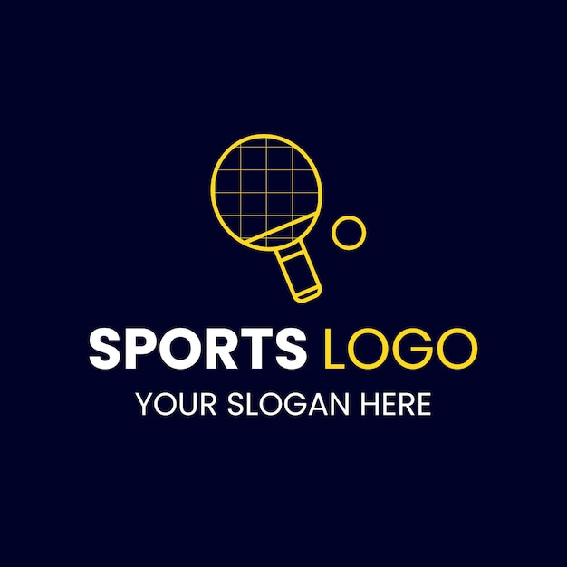 Iconic Sports Logo with Vibrant Racket Silhouette | Jiffy Designs