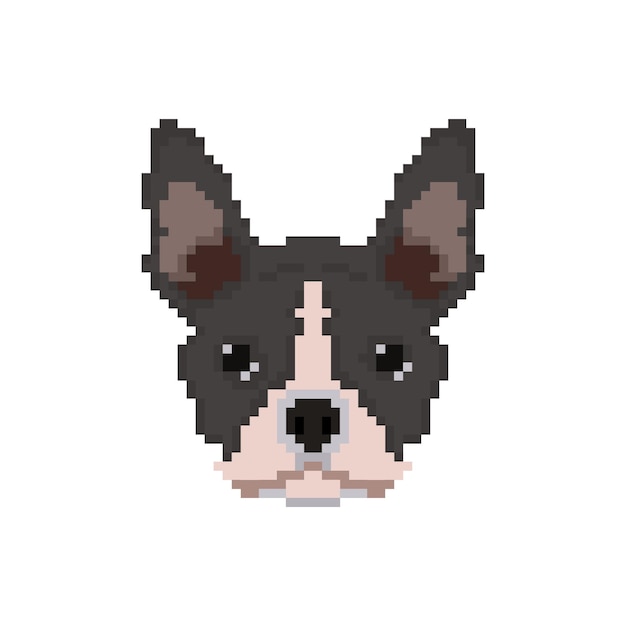 Charming Pixel Art Boston Terrier Portrait | Jiffy Designs
