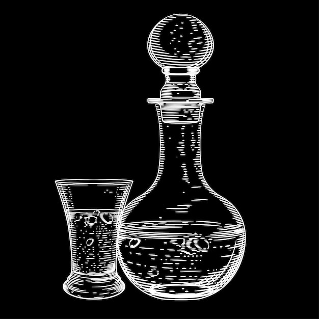 Elegant Glass Decanter and Tumbler Set on Black | Jiffy Designs