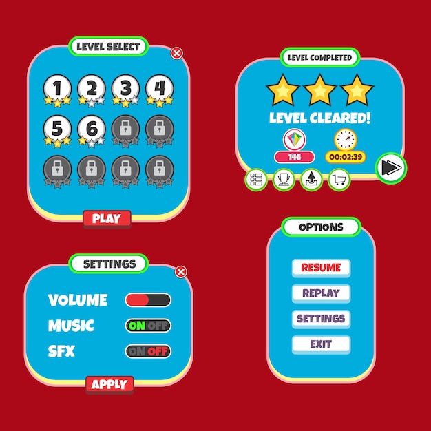 Vibrant Collection of Playful Game Icons and Interface Elements | Jiffy ...