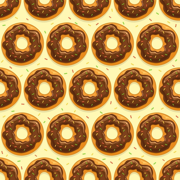 Delectable Chocolate-Glazed Donuts in Seamless Pattern | Jiffy Designs