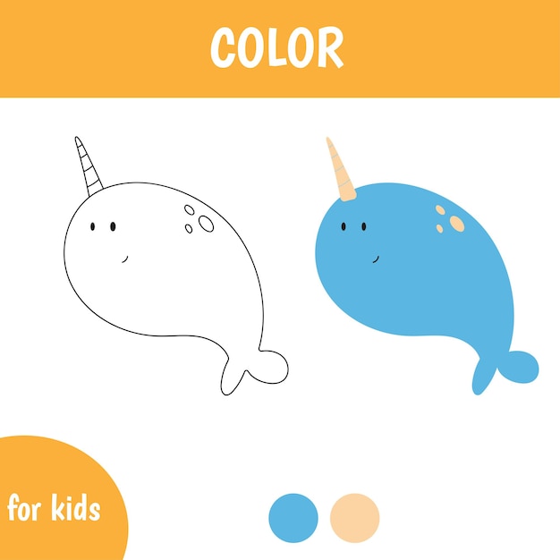 Adorable Narwhal Coloring Page: A Delightful Sea Creature | Jiffy Designs