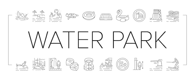 Diverse Collection of Water Park Icons and Symbols | Jiffy Designs