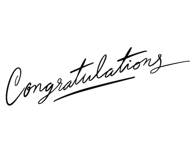 Elegant Cursive 'Congratulations' Calligraphic Text | Jiffy Designs