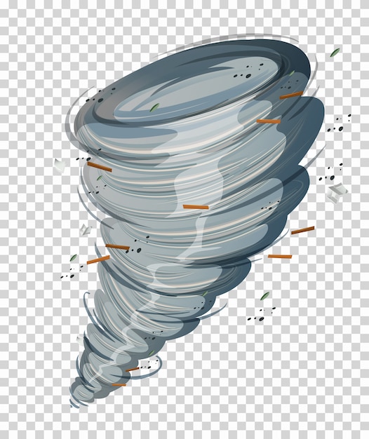 Swirling Tornado Vortex Illustration with Dynamic Debris | Jiffy Designs