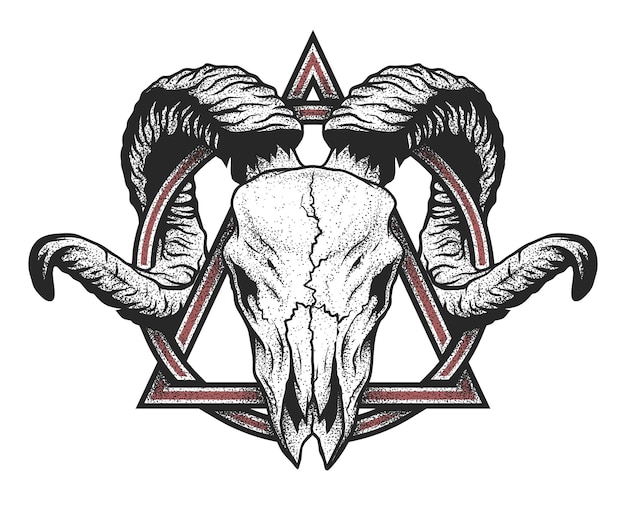 Majestic Ram Skull with Geometric Horns and Triangles | Jiffy Designs