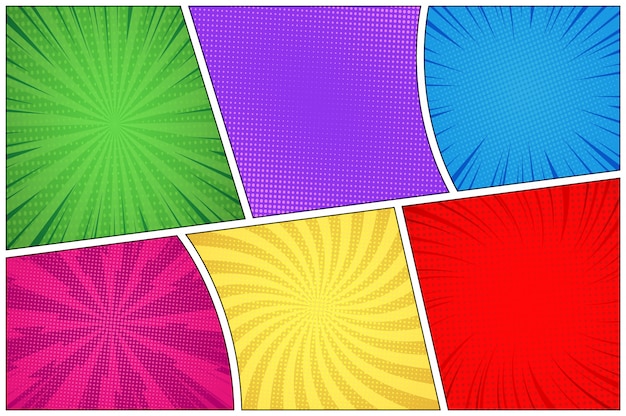 Vibrant Comic Book Burst Backgrounds in Vivid Colors | Jiffy Designs