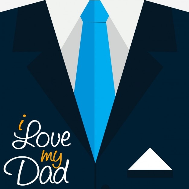 Stylized Blue Tie and Suit with 'Love my Dad' Text | Jiffy Designs