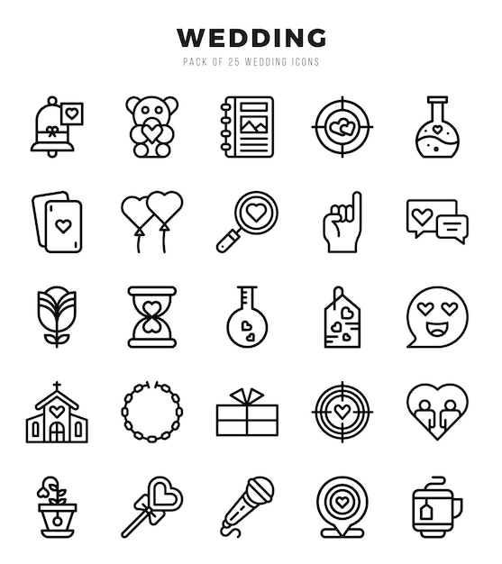 Comprehensive Collection of Elegant Wedding Themed Icons | Jiffy Designs