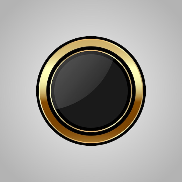 Elegant Black and Gold Circular Badge with Glossy Finish | Jiffy Designs