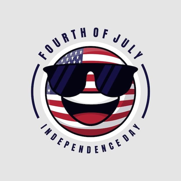 Patriotic Smiley Face Emblem for Fourth of July | Jiffy Designs