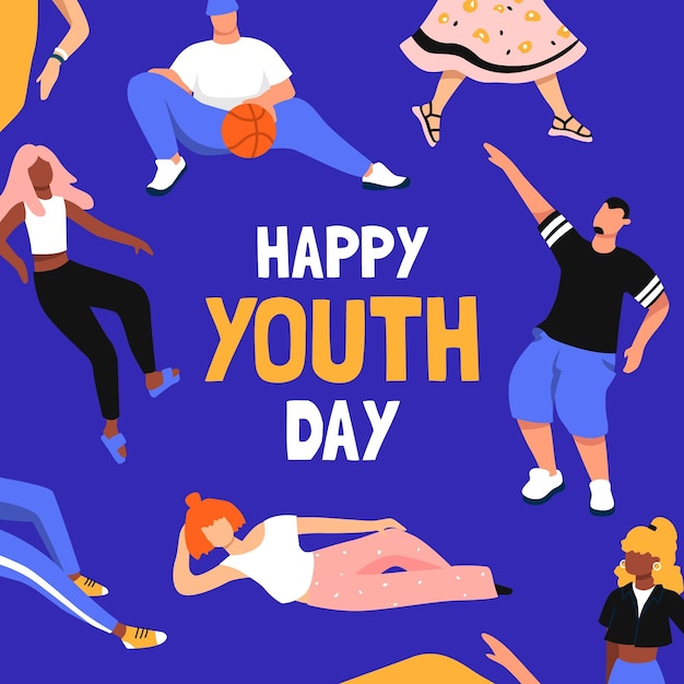 Vibrant Celebration of Youth: A Colorful Youth Day Illustration | Jiffy ...