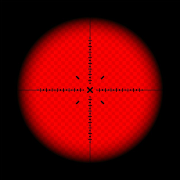 Striking Red Crosshair Sight on Dark Background | Jiffy Designs