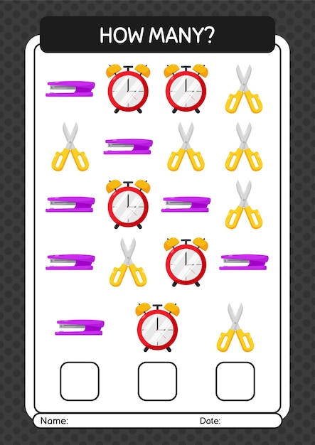 Colorful Clocks and Scissors Counting Activity | Jiffy Designs