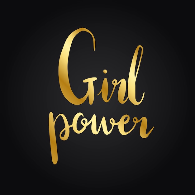 Golden 'Girl Power' Text on Black Background | Jiffy Designs