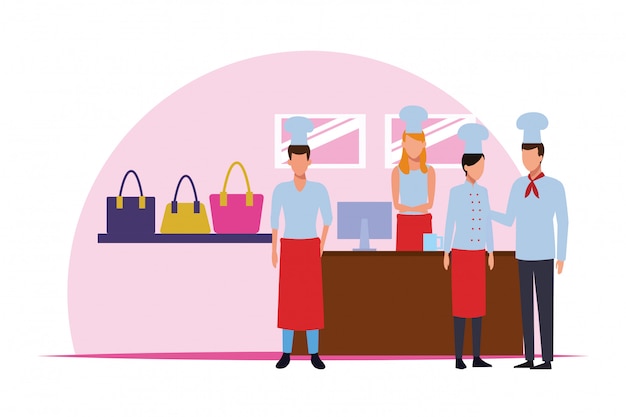 Stylish Illustration of Boutique Staff and Merchandise | Jiffy Designs
