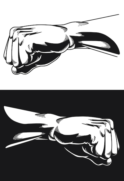 Powerful Fist Illustration in Striking Black and White | Jiffy Designs