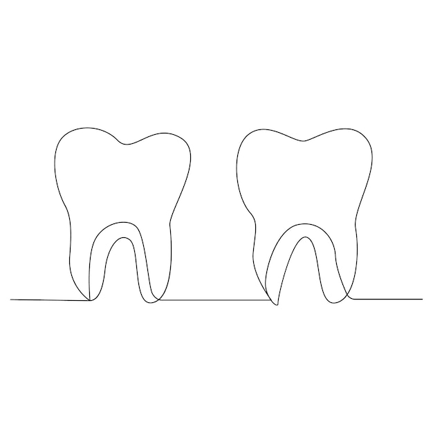 Minimalist Dental Illustration with Simplified Tooth Shapes | Jiffy Designs