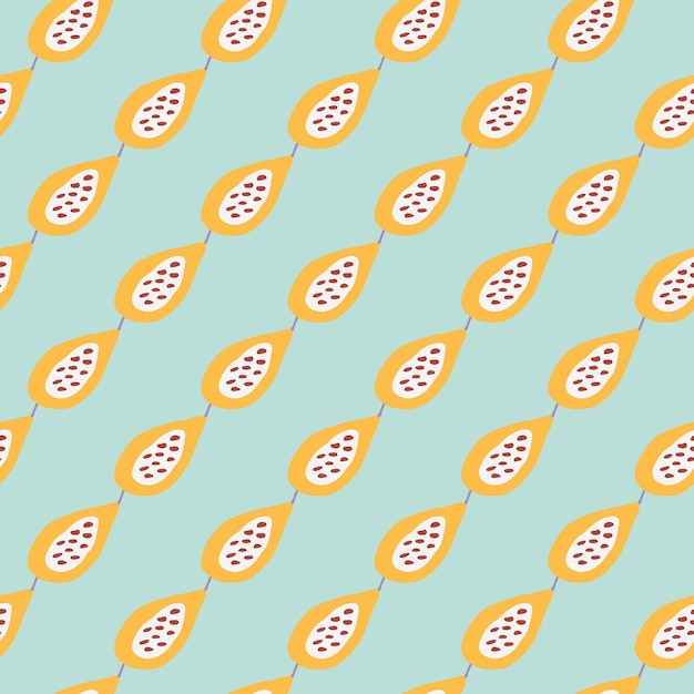 Vibrant Papaya Pattern in Retro Hues | Jiffy Designs