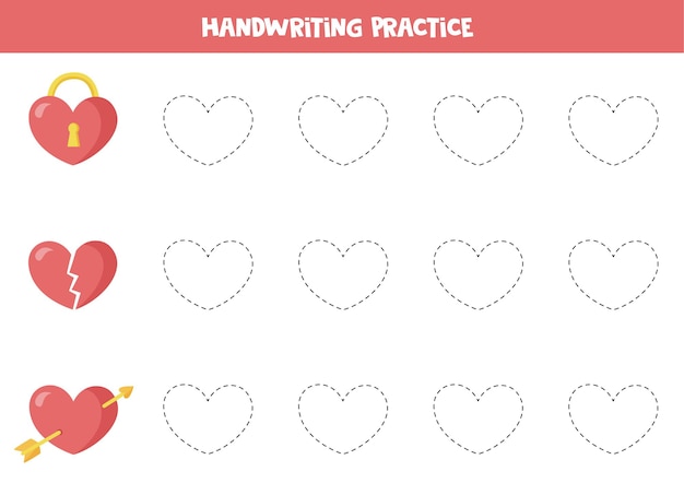 Diverse Heart-Shaped Icons for Handwriting Practice | Jiffy Designs