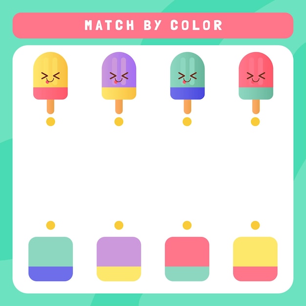 Colorful Ice Cream Popsicle Match by Color Game | Jiffy Designs