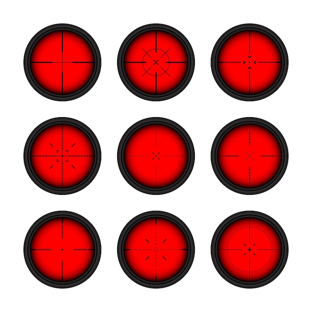 Vibrant Red Crosshair Targets in Minimalist Design | Jiffy Designs