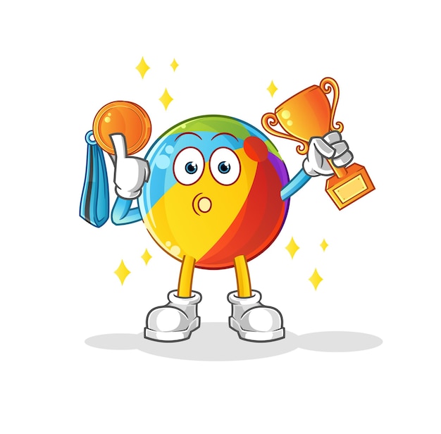 Vibrant Cartoon Character Holding Sports Trophy | Jiffy Designs