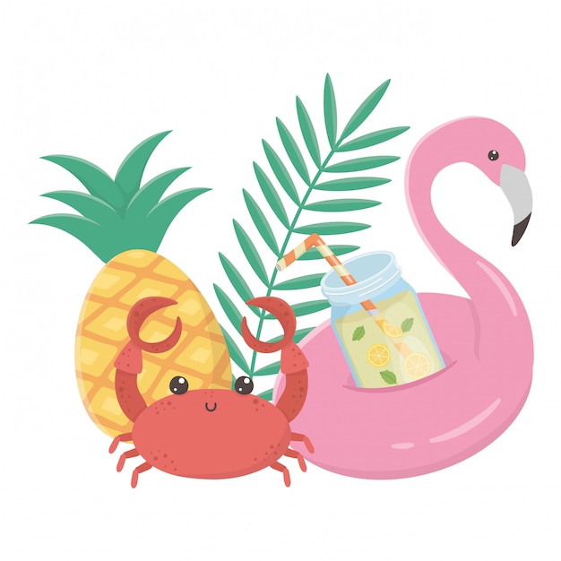 Vibrant Tropical Flamingo and Pineapple Illustration | Jiffy Designs