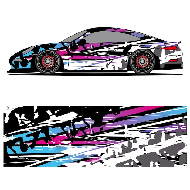 Vibrant Motorsport Wrap with Bold Geometric Patterns | Jiffy Designs