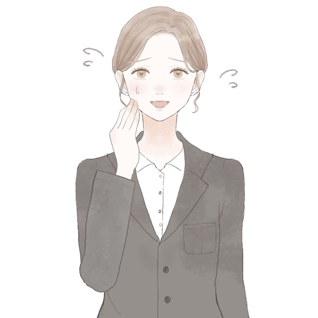 Thoughtful Young Woman in Formal Attire Pondering | Jiffy Designs