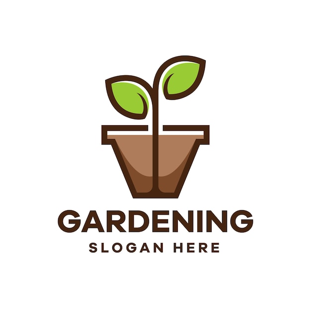 Stylized Sprout Logo with Gardening Slogan Placeholder | Jiffy Designs