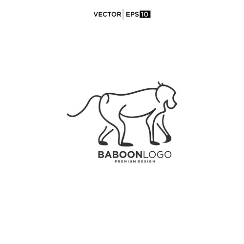 Baboon Monkey Logo Simple Clean Design | Jiffy Designs