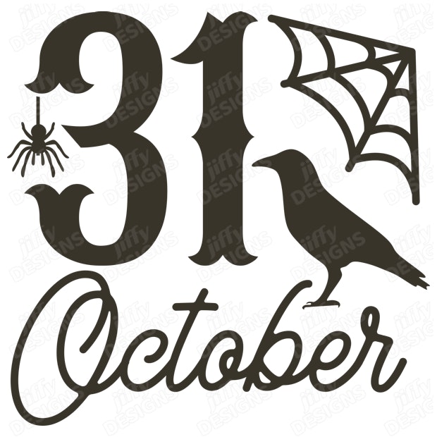 '31 October' Haunting Silhouette Design with Spooky Elements | Jiffy ...