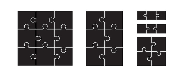 Minimalist Puzzle Pieces in Monochrome Collection | Jiffy Designs
