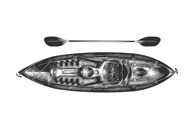Sleek and Streamlined Kayak with Paddle | Jiffy Designs