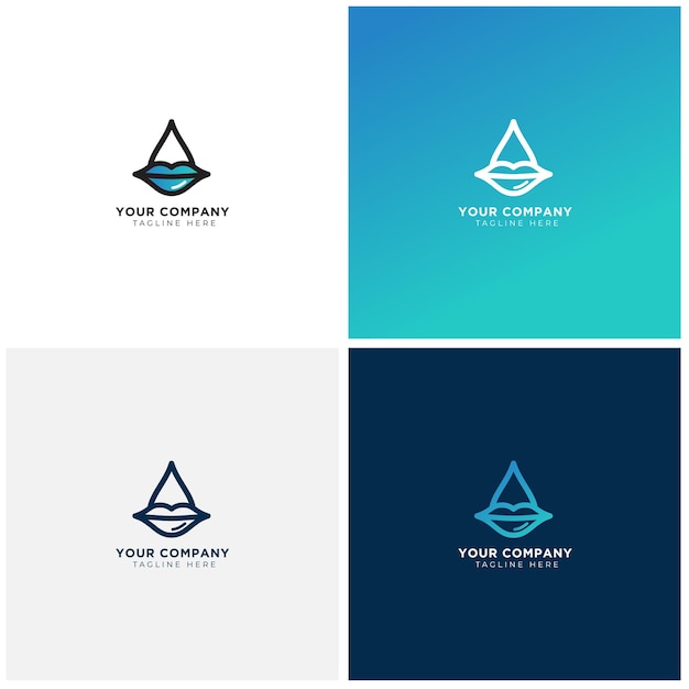 Elegant Minimalist Triangle Logos in Vibrant Blue Tones | Jiffy Designs