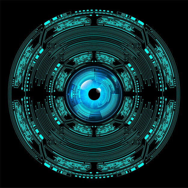 Captivating Futuristic Techno-Inspired Eye Emblem | Jiffy Designs