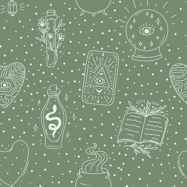 Mystical Elements Collection: Tarot, Crystals, and Celestial Symbols ...
