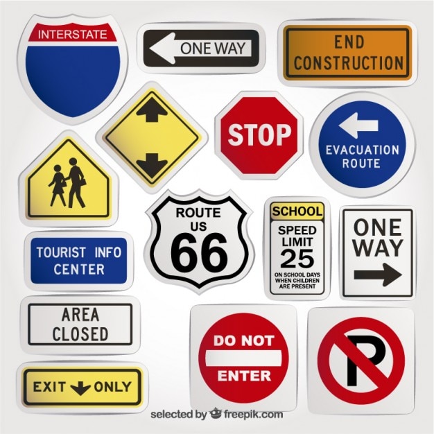 Collection of Assorted Traffic and Roadway Signage Icons | Jiffy Designs